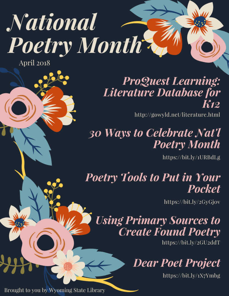 Resources for National Poetry Month - Wyoming State Library