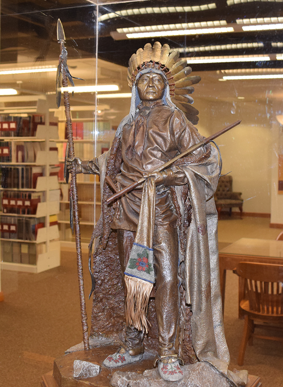 Chief Washakie Statue Visits State Library - Wyoming State Library